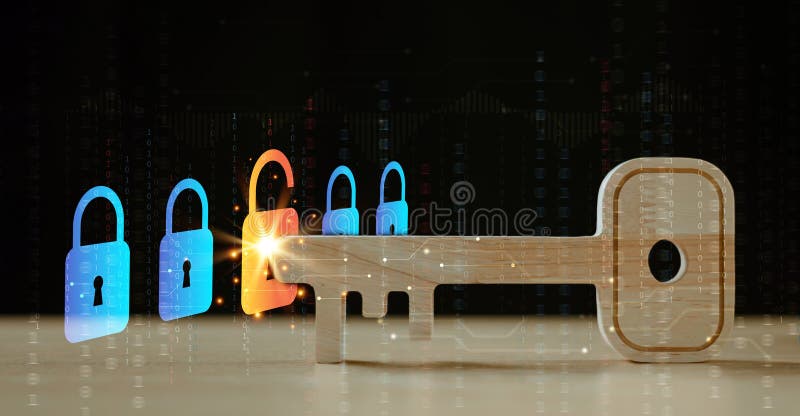 Key Unlock Security Concept Stock Image - Image of encryption, digital ...