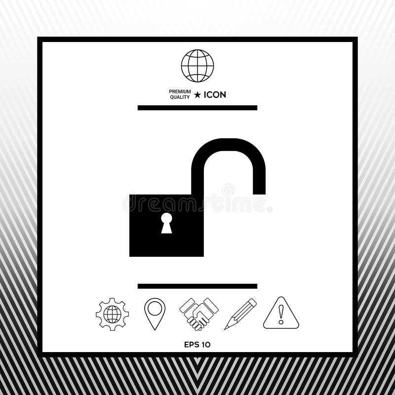 Unlock symbol icon stock vector. Illustration of sign - 110169977