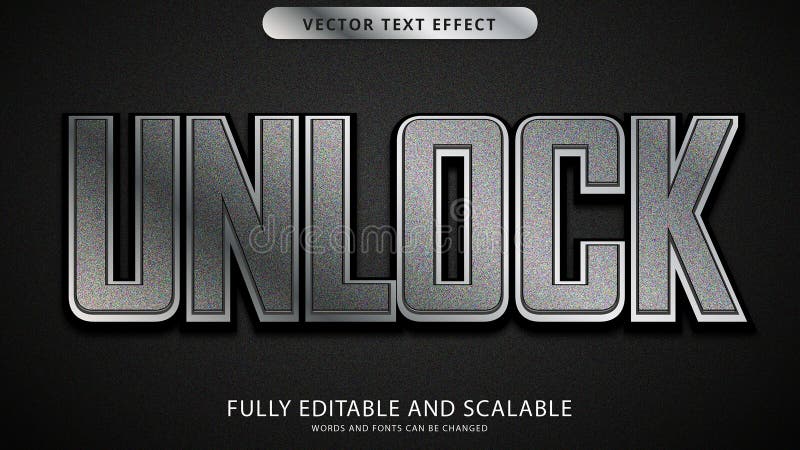 Unlock Text Effect Editable Eps File Stock Vector - Illustration of ...