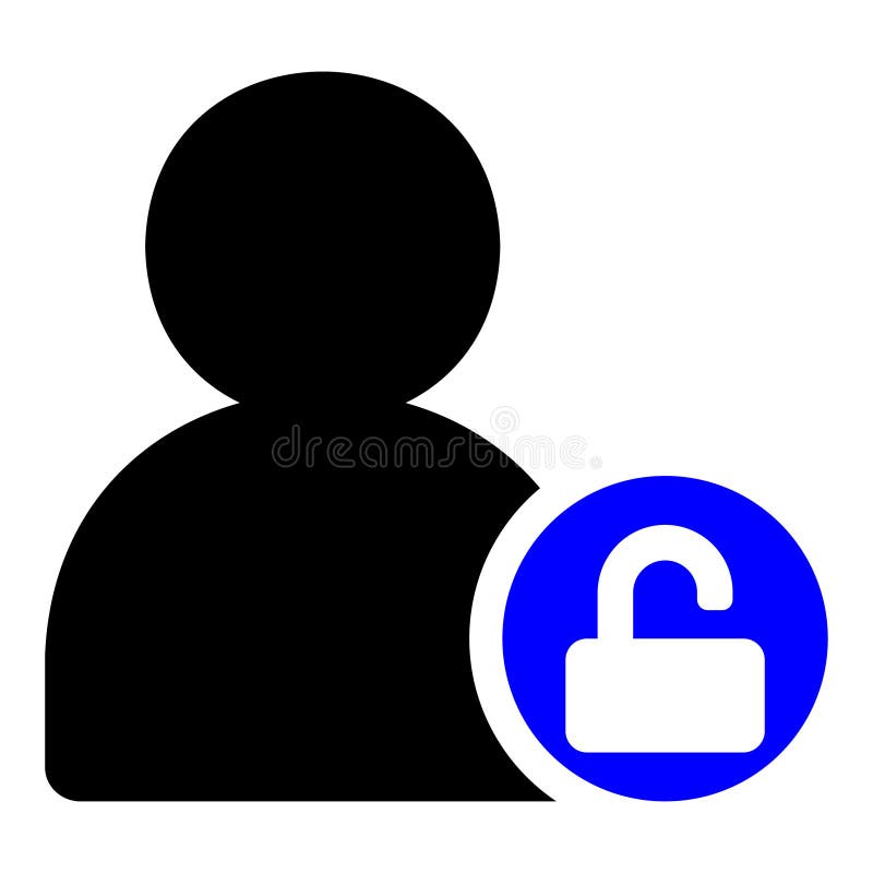 Unlock User Icon stock vector. Illustration of vector - 198910972