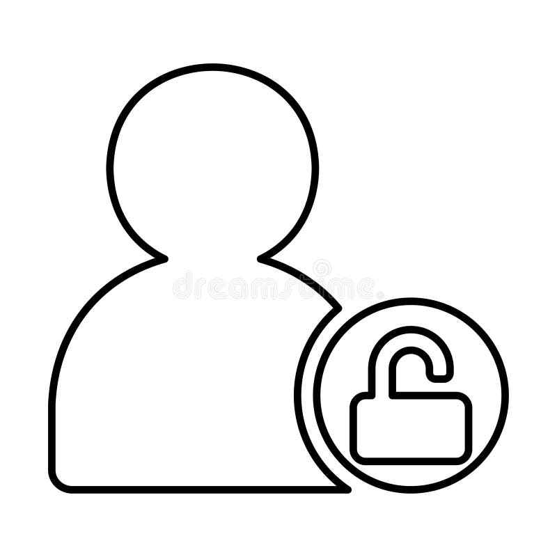 Unlock User Icon stock vector. Illustration of sign - 258284731