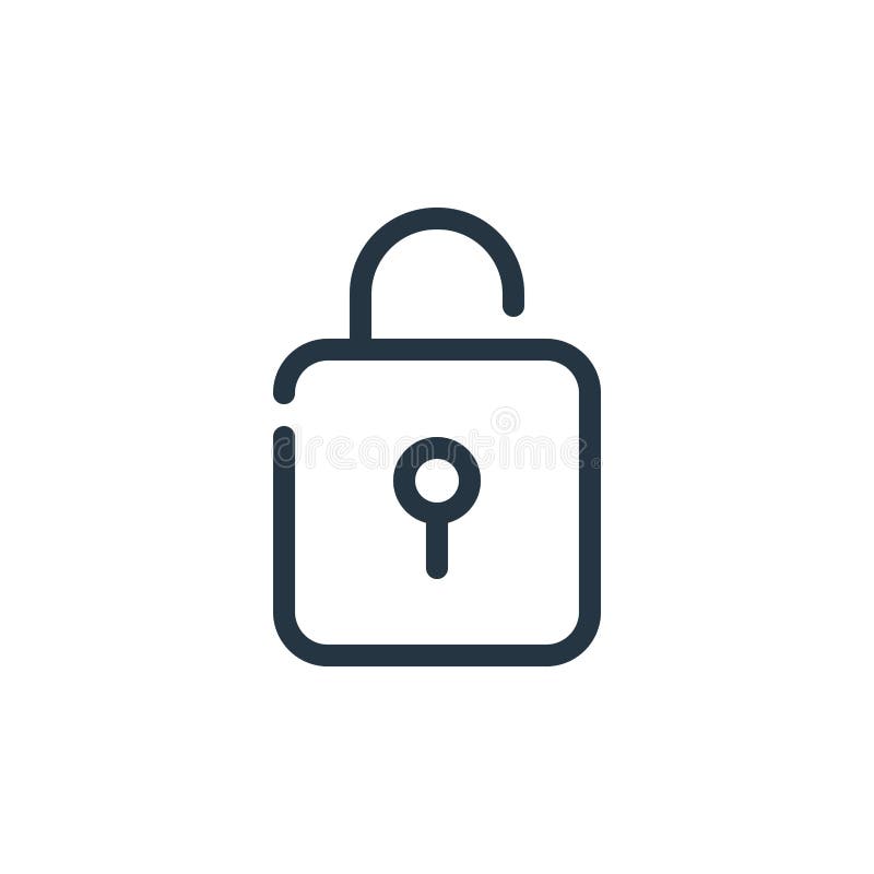 Unlock Vector Icon. Unlock Editable Stroke. Unlock Linear Symbol for ...