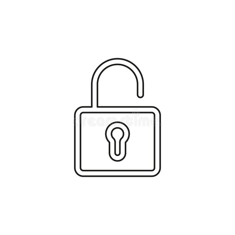Unlock vector icon stock vector. Illustration of password - 155437236