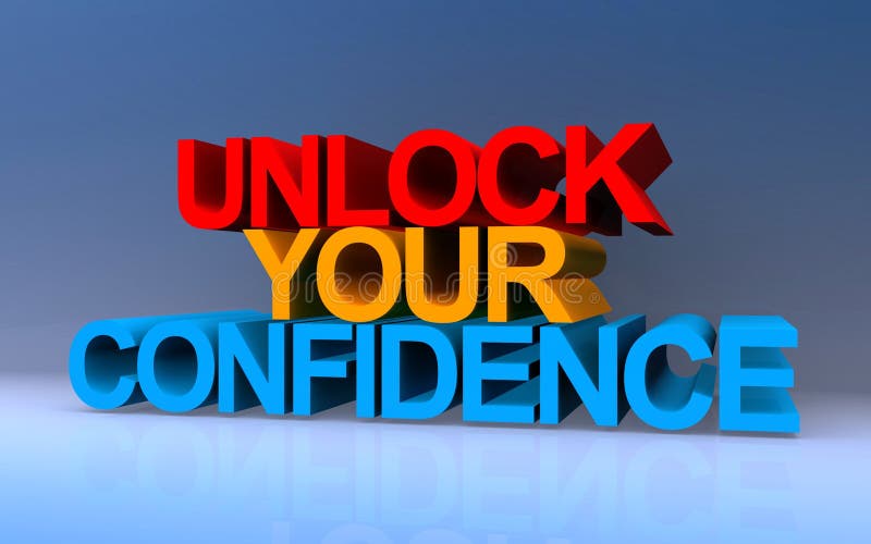 Unlock Your Confidence on Blue Stock Illustration - Illustration of ...