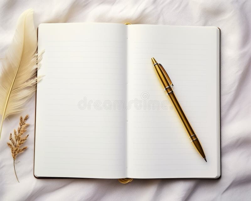 Unlock Your Creativity: a White Notebook & Pen Stock Image - Image of ...