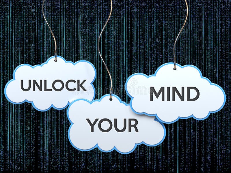 Unlock Your Mind on Cloud Banner Stock Illustration - Illustration of ...