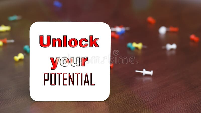 UNLOCK YOUR POTENTIAL a Card with Message Stock Photo - Image of ...