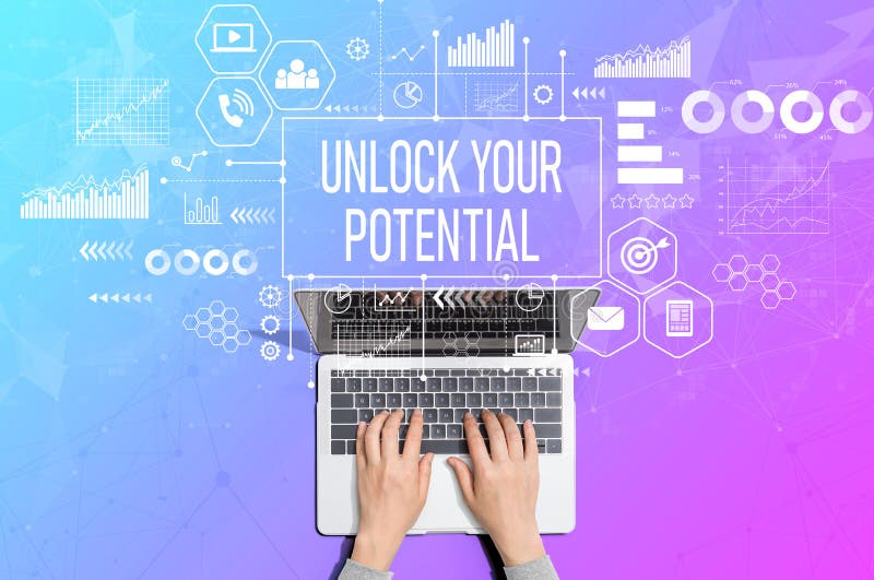 Unlock Your Potential with Person Using Laptop Stock Photo - Image of ...