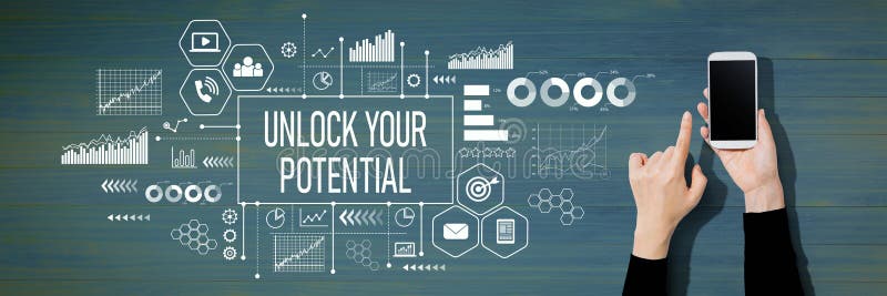 Unlock Your Potential with Person Using a Smartphone Stock Image ...