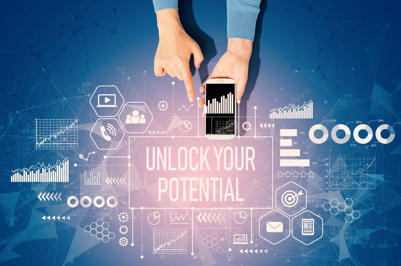 Unlock Your Potential with Person Using a Smartphone Stock Image ...