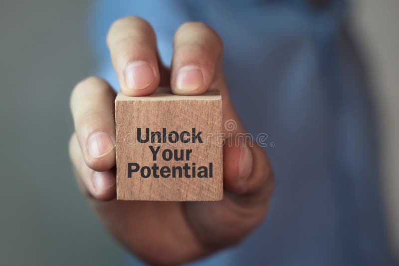 Unlock Your Potential With Person Using A Smartphone Stock Image ...