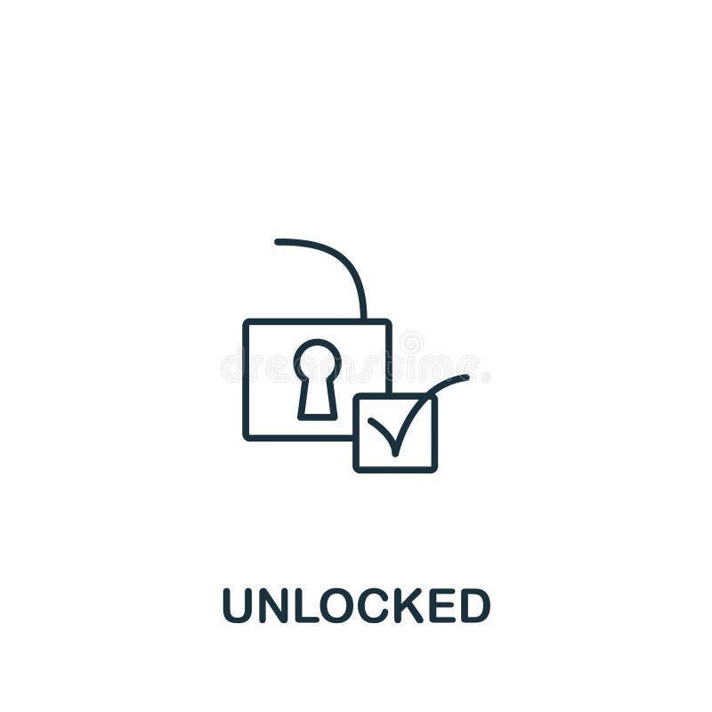 Unlocked Icon from Security Collection. Simple Line Element Unlocked ...