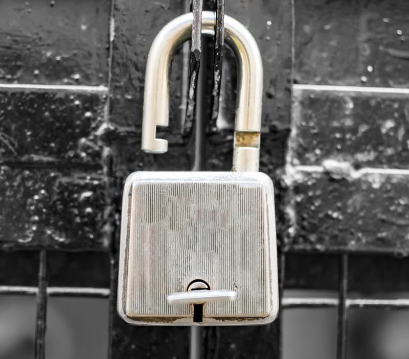 Unlocked Lock stock photo. Image of gold, keyhole, strong - 15569640