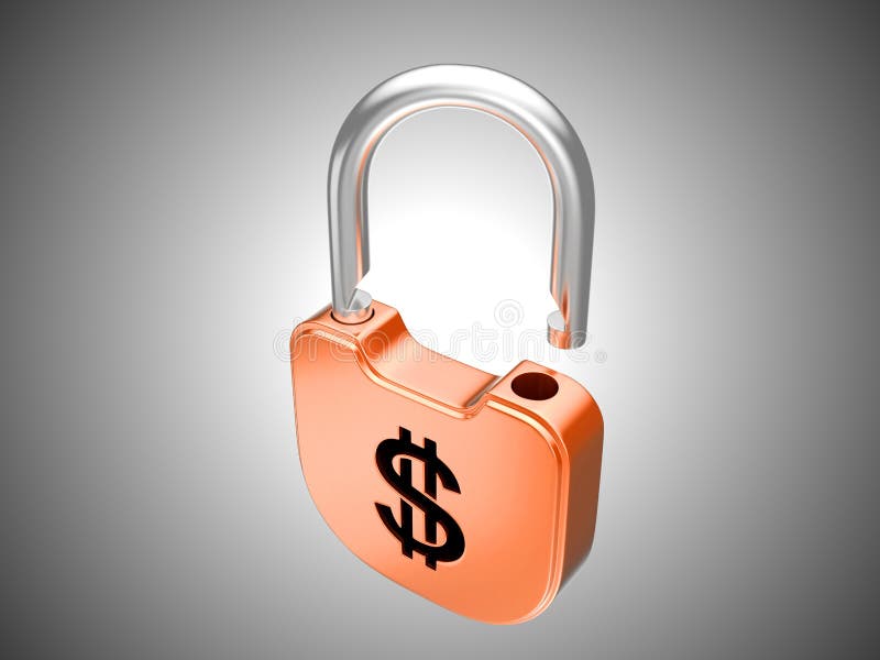 Unlocked Lock: US Dollar Security Stock Illustration - Illustration of ...