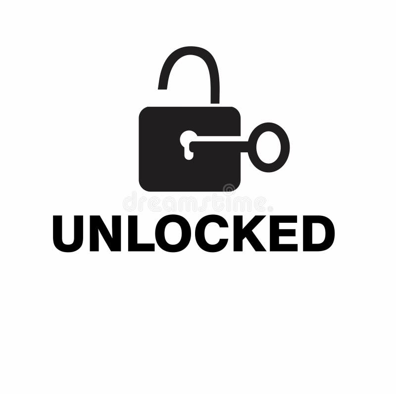 Unlocked Logo Design Concept Stock Illustration - Illustration of ...