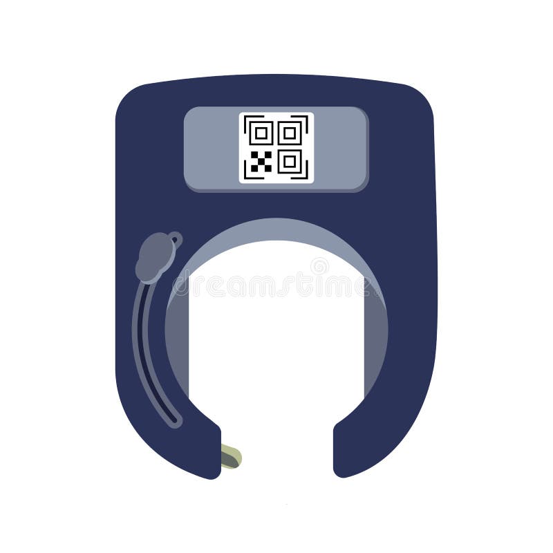 Unlocked Open Smart Bicycle Lock in the Form of a Horseshoe with a QR ...