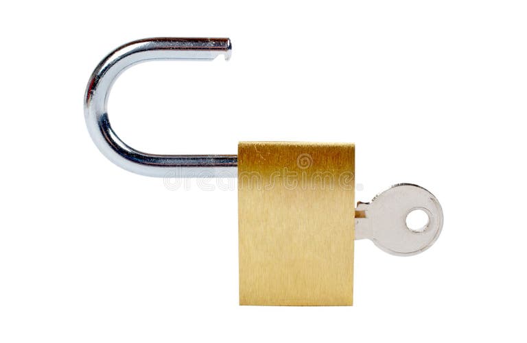 Unlocked padlock stock photo. Image of padlock, brass - 1842918