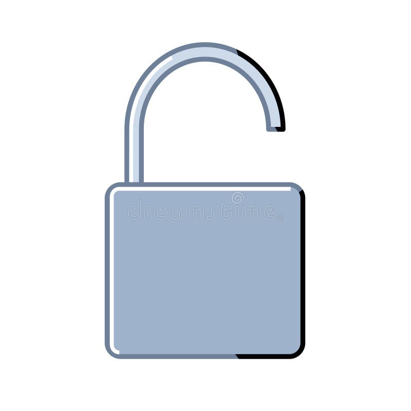 Unlocked Padlock Blue Icon. Vector Stock Vector - Illustration of ...