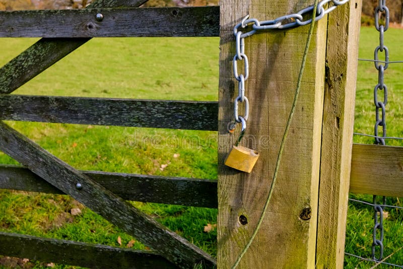 Unlocked Padlock on Farm Gate Stock Photo - Image of wood, padlock ...