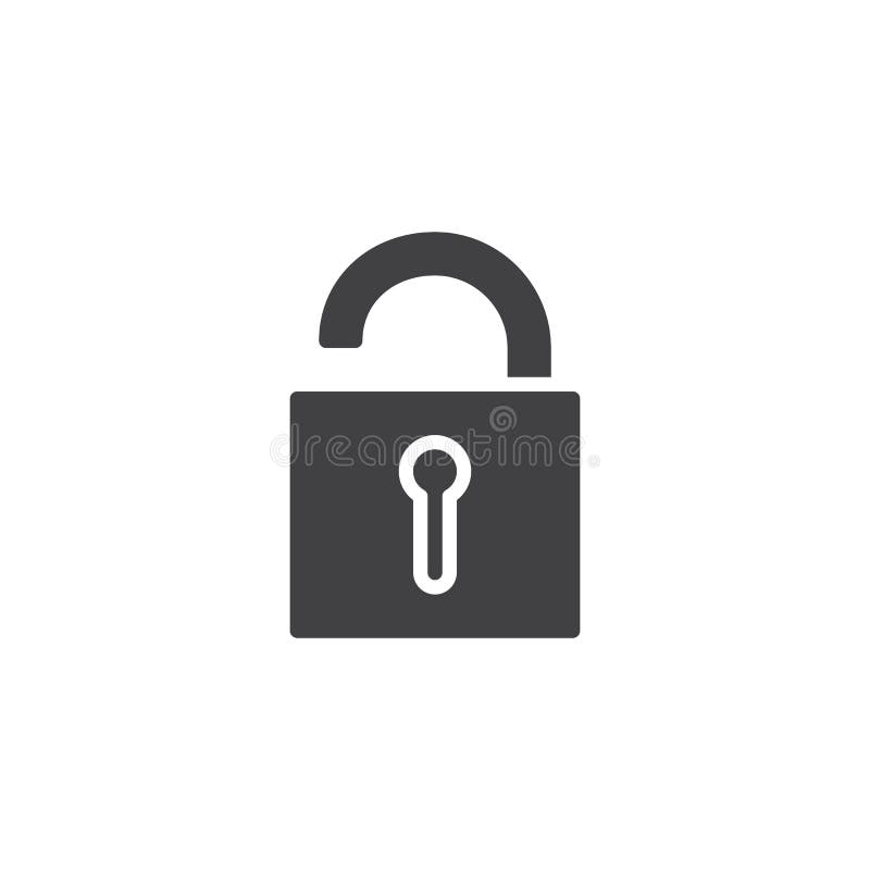 Unlocked Padlock Icon Vector Stock Vector - Illustration of pictogram ...