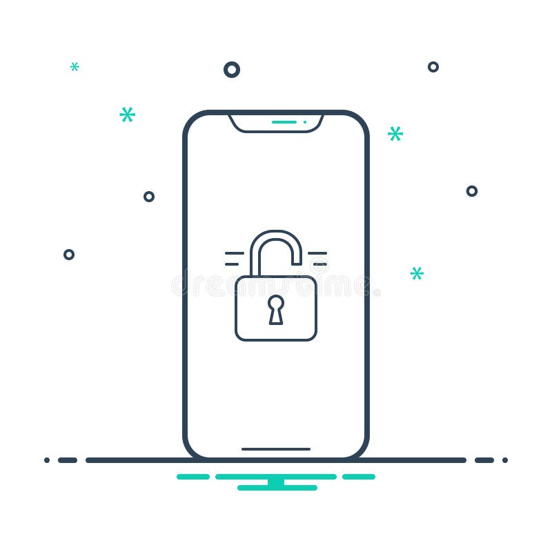 Black Mix Icon for Unlocked Phone, Unsecured and Smartphone Stock ...