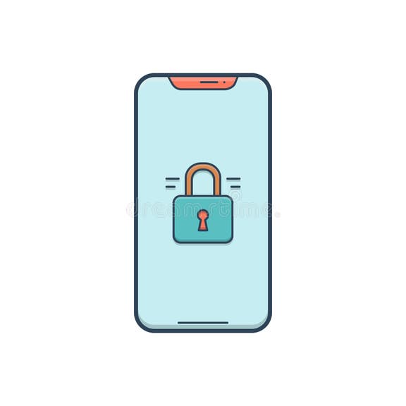 Color Illustration Icon for Unlocked Phone, Unsecured and Phone Stock ...