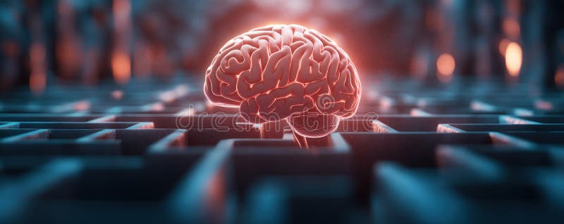 Unlocking Cognitive Potential a Glowing Brain Maze Illustrates the ...