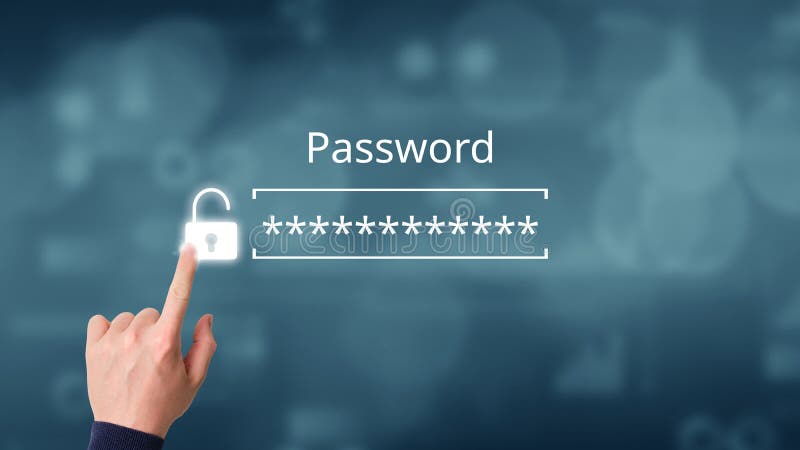 Unlocking Concept. the Hand Touches the Padlock and the Form with ...