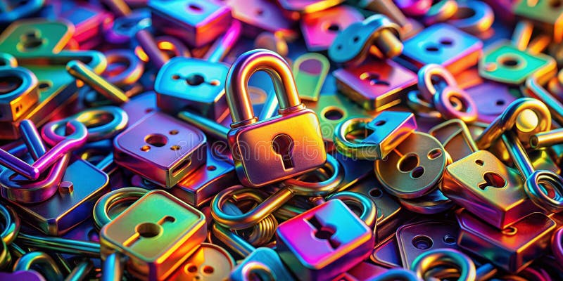 Unlocking Creativity a Vibrant Abstract Exploration of Interlocking Key ...