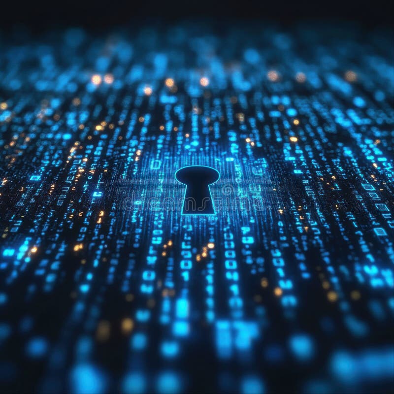 Unlocking Data Security Digital Keyhole Cyber Space Graphic Design ...