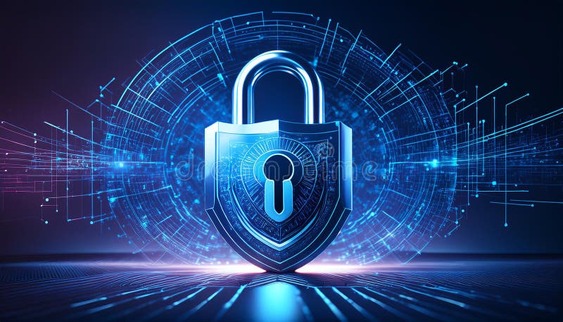 Unlocking Digital Secrets: Futuristic Abstract Illustration of Privacy ...