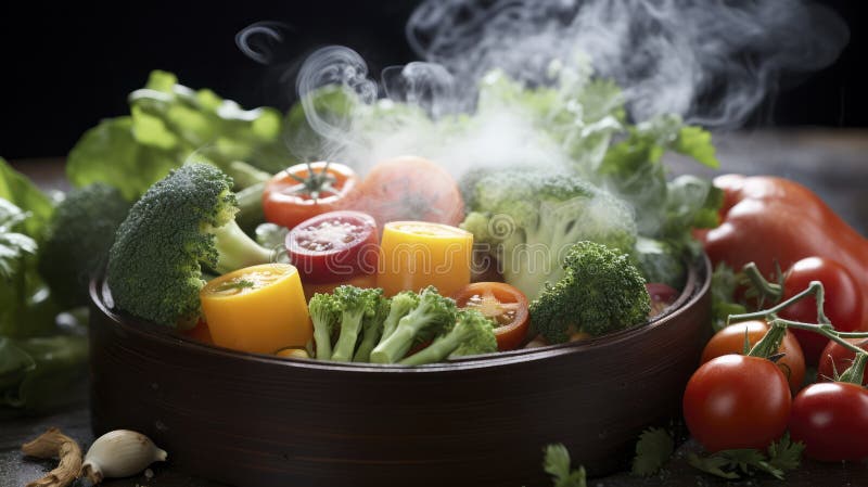 Unlocking Flavors through Vegetable Steaming. Generative AI Stock ...
