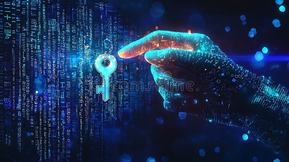 Unlocking the Future a Digital Key Concept Surrounded by a Binary World ...