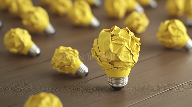 Unlocking Innovation a Creative Journey through Crumpled Light Bulbs ...