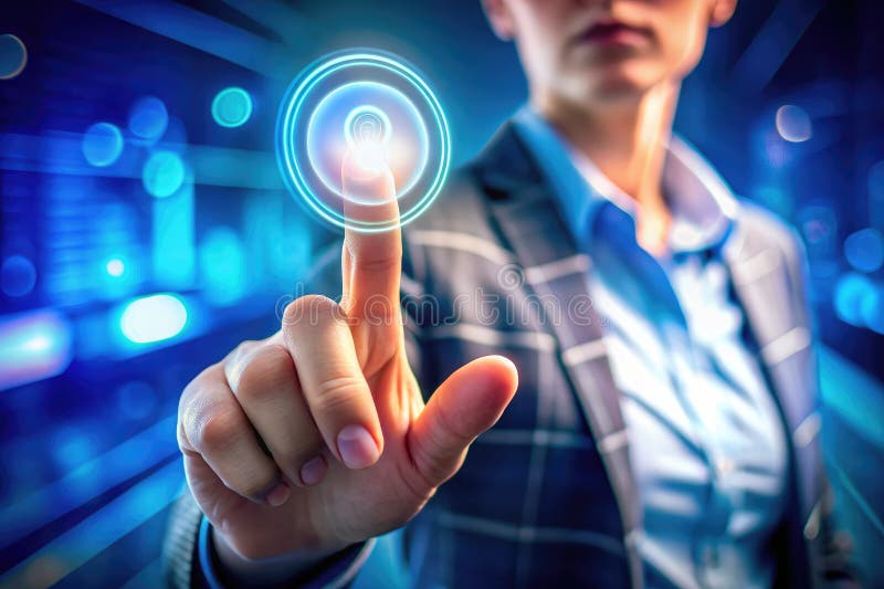 Unlocking Insights a Modern Hand Clicking an Insight Button Capturing the Moment of Digital ...