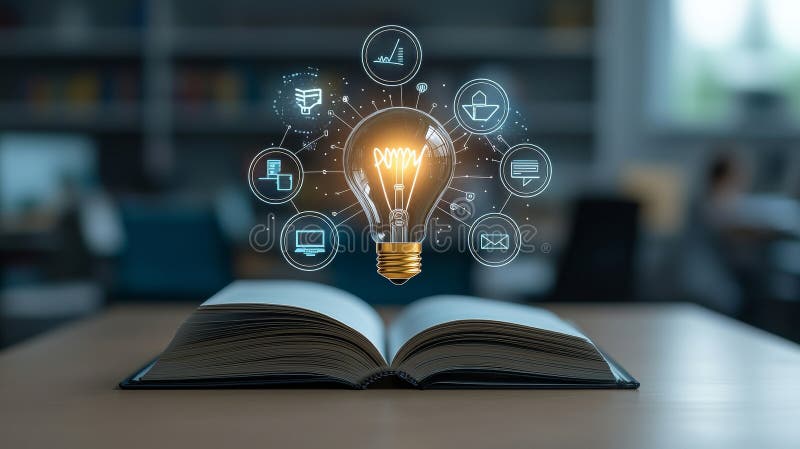 Unlocking Knowledge with a Lightbulb on an Open Book and Graduation Cap ...
