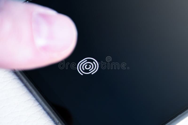 Unlocking the Phone with the Finger on a Digital Fingerprint Scanner ...