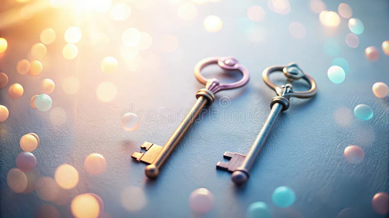 Unlocking Potential Two Antique Keys Resting on a Soft Surface Amidst a ...
