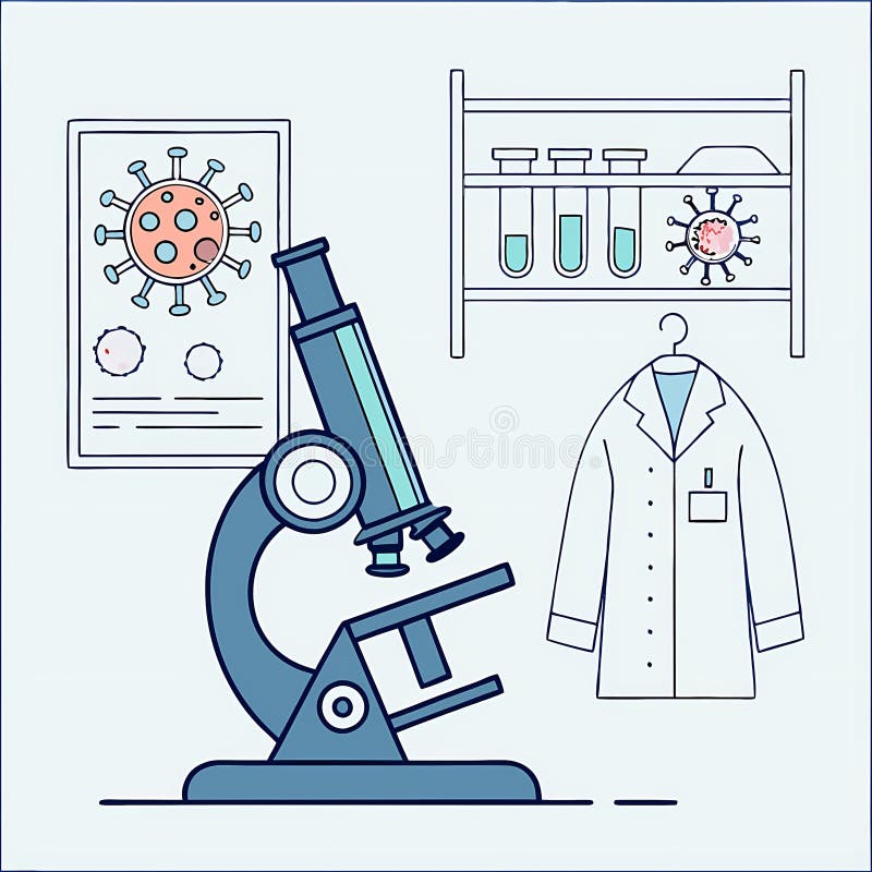 Unlocking the Secrets of the Microscopic World Stock Illustration ...