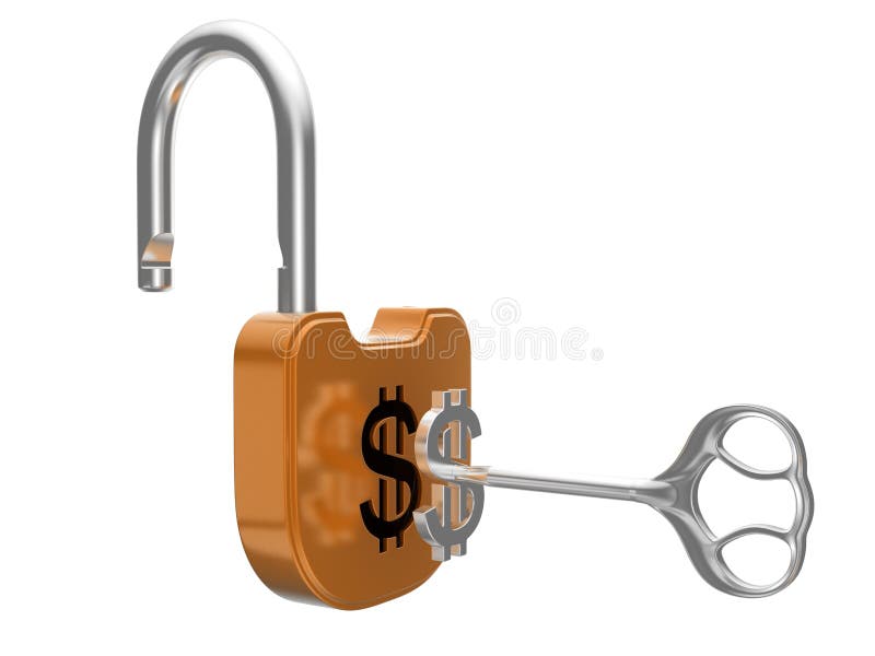Unlocking the US Dollar Currency Lock Stock Illustration - Illustration ...