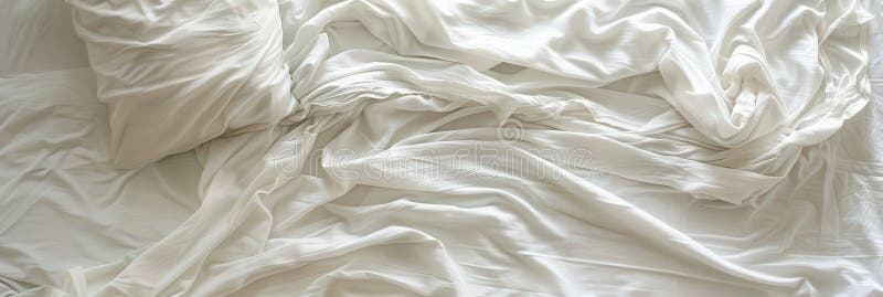 Unmade Bed with Crumpled Sheets, Symbolizing a Night of Sleepless ...