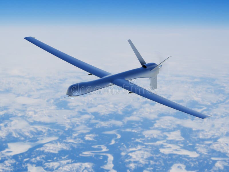 Unmanned Aerial Vehicle in the Sky Stock Image - Image of military ...