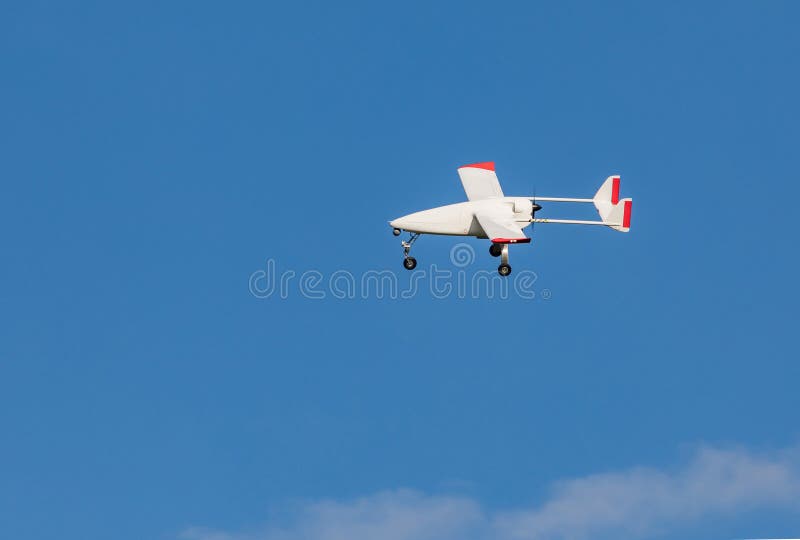 Unmanned Aerial Vehicle UAV in Blue Sky. Stock Photo - Image of rocket ...