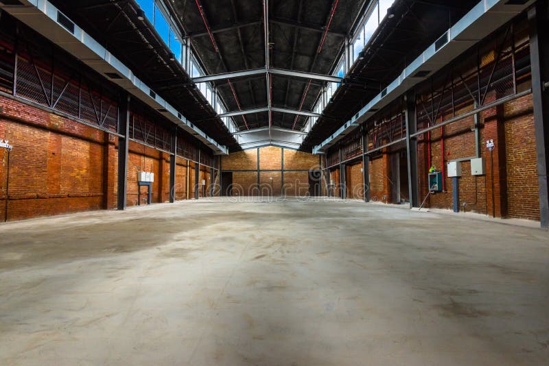 Unmanned, Industrial Style Old Warehouse Building Space. Stock Image ...