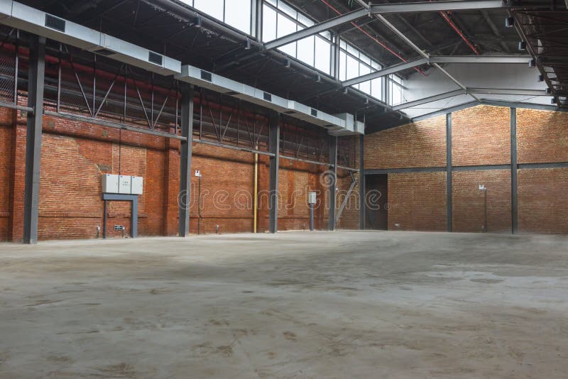 Unmanned, Industrial Style Old Warehouse Building Space. Stock Image ...