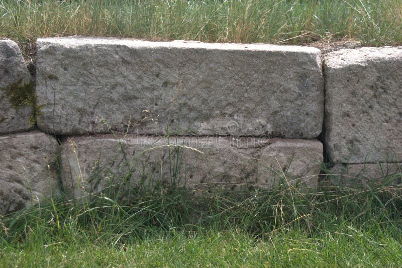 Rough-hewn Drystone Blocks Used in a Retaining Wall Stock Photo - Image ...