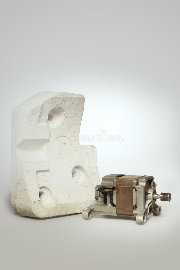 Isolated Unit of Washing Machine Electric Engine and Concrete ...