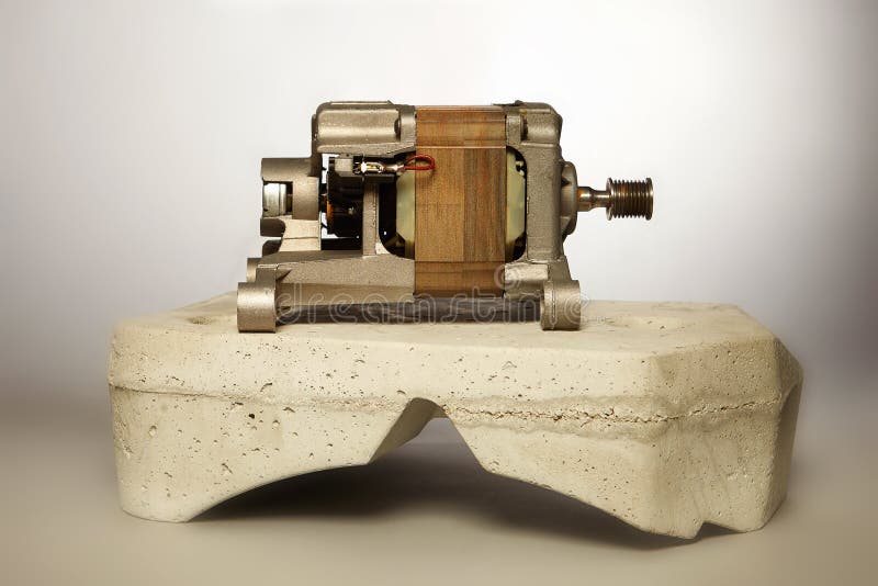 Isolated Unit of Washing Machine Electric Engine and Concrete ...