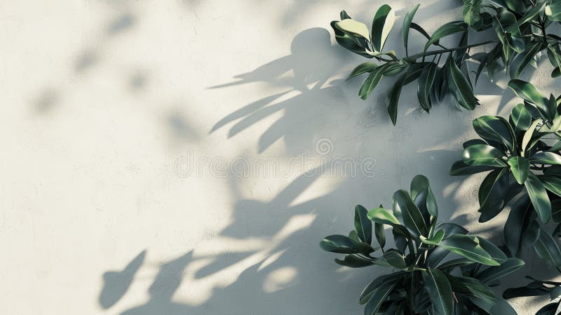 Unobtrusive Botanical Background with Shadow on the Wall Trend Frame ...