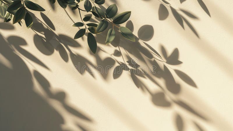 Unobtrusive Botanical Background with Shadow on the Wall Trend Frame ...